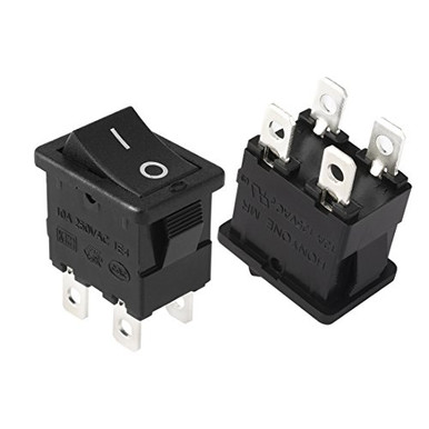 uxcell 5Pcs AC 12A-125V 10A-250V DPST 4P 2 Position I-O On Off Button ...