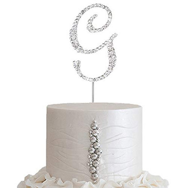 Tableclothsfactory 2.5" Bedazzling Rhinestone Letter Cake Toppers ...