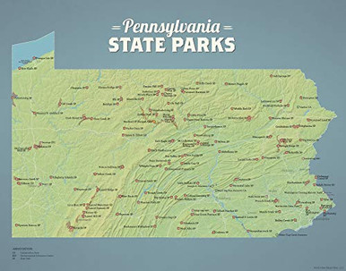 Best Maps Ever Pennsylvania State Parks Map 11x14 Print -Natural Earth ...