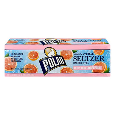 Polar Seltzer Water Ruby Red Grapefruit 12 fl oz cans 12 pack ...