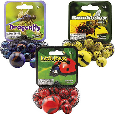 Mega Marbles 3 Pack - Dragonfly Bumblebee Ladybug Game Nets - Includes ...