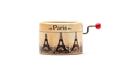 Vals d'Amelie hand cranked Music Box decorated with the Eiffel Tower ...