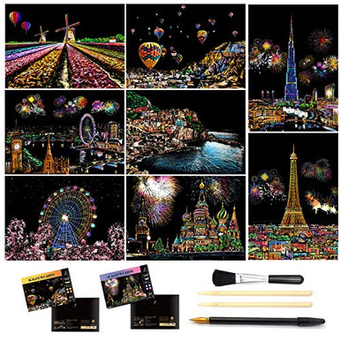 Scratch and Sketch Art Paper A4 for Kids and Adults Rainbow Painting ...
