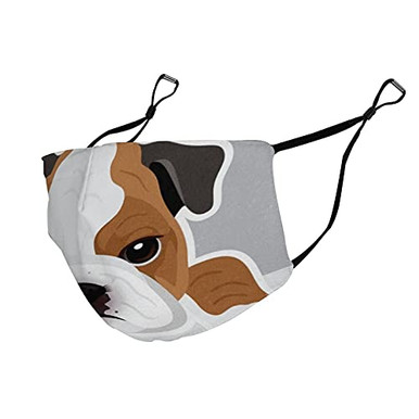 Reusable Cute Puppy Bulldog Dog Face Bandana Mask Breathable Comfort ...