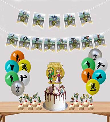 Legend of Zelda Birthday Party Supplies 38 Pcs Party Decorations ...