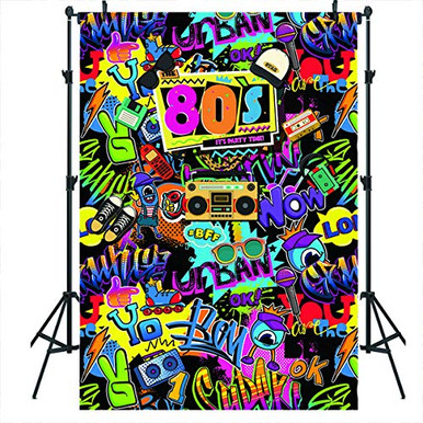 Mocsicka 80s Hip Hop Backdrop 5x7ft 1980s Birthday Party Decoration ...