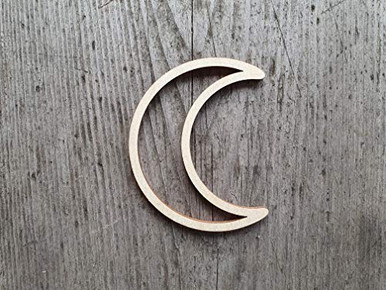 Unfinished wood shapes - Moon outline shape Crescent moon cutouts Moon ...