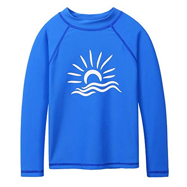 TFJH E Boys Swim Shirt Long Sleeve UPF 50 plus Rash Guard Sun Suit ...