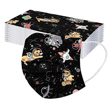 30 Pcs Space Cosmic Planet Rocket Print Face-Mask for Kids Boys Girls ...
