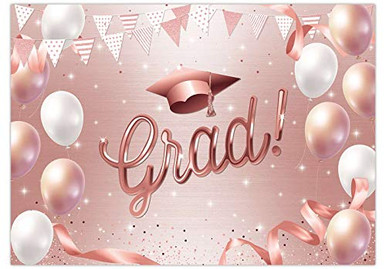 Funnytree 7X5FT Congrats Grad Backdrop Rose Gold Congratulation ...