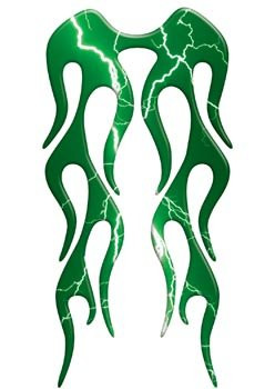 Motorcycle Fender Lightning Green Flame decal -Rear or Short Fender ...