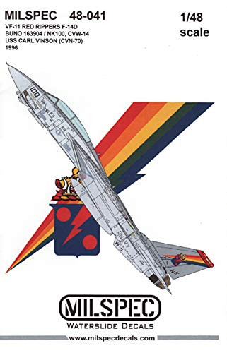 MilSpec Decals CAMMS48041 1-48 F-14D Tomcat VF-11 Red Rippers CVW-14 ...