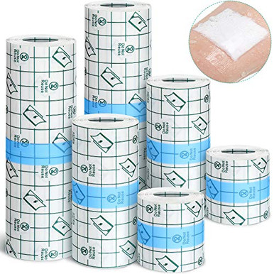 Threlaco 6 Pieces Transparent Stretch Adhesive Bandage Transparent Film ...