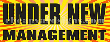 Under New Management Banner Retail 18"x48" Business Store Outdoor Vinyl ...
