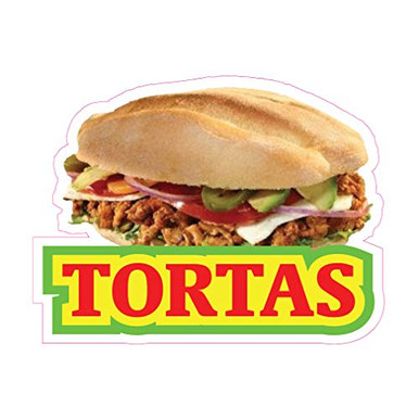 Tortas Concession Restaurant Food Truck Die-Cut Vinyl Sticker 18 inches ...