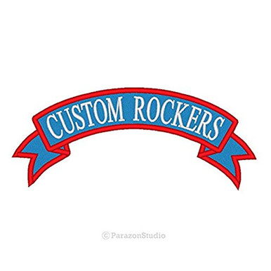 Custom Embroidered Top Rocker Ribbon Patch Vest Outlaw Biker MC Badge 8 ...