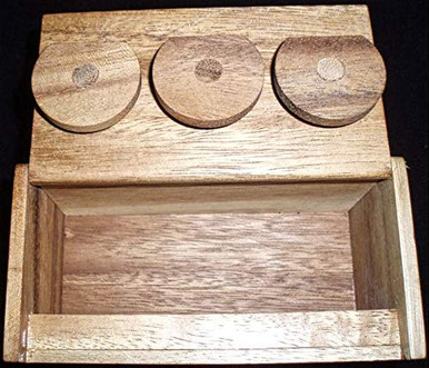 3 Wheel Combination Secret Lock Puzzle Box - Warehousesoverstock