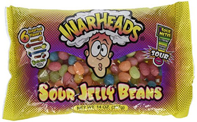 WarHeads Sour Jelly Beans - 14 oz Bag - Warehousesoverstock