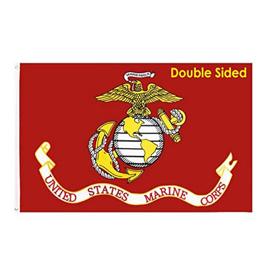 US Marine Corps USMC Flags Double Sided 3x5 Outdoor- Heavy Duty 3Ply ...