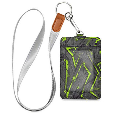 Menina Menino Vintage Padr?o De Moda Id Badge Holder Leather Vertical ...