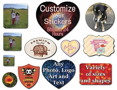 45 3"x2.7" Heart Custom Stickers Labels. Add Logo Photo Text or Art ...