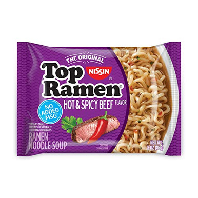 Nissin Top Ramen Hot and Spicy Beef Flavor The Original Instant Ramen ...