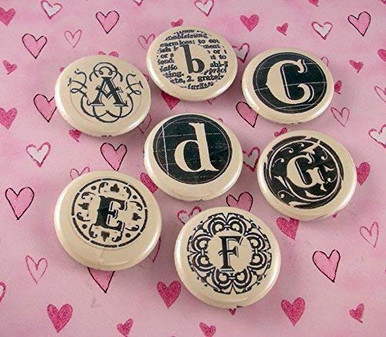Initial Letter Alphabet One Inch Button Magnets Set of 7 Letters YOU ...