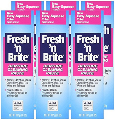 Fresh 'n Brite Denture Cleaning Paste Paste with Minty Gel 3.8 Ounce ...