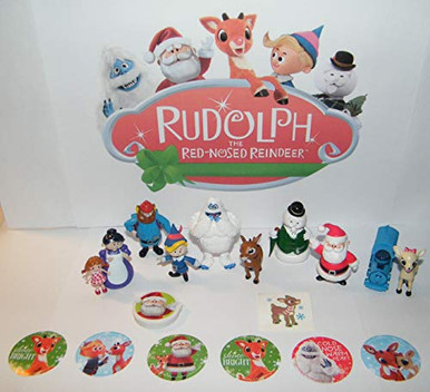 HappiToys Rudolph The Red Nosed Reindeer Quality Figure Set of 18 Toy ...