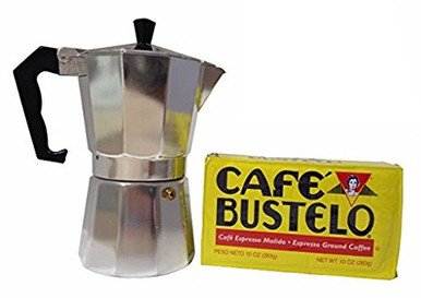 Cafe Bustelo 10oz and Coffee Maker 3 Cup COMBO - Warehousesoverstock