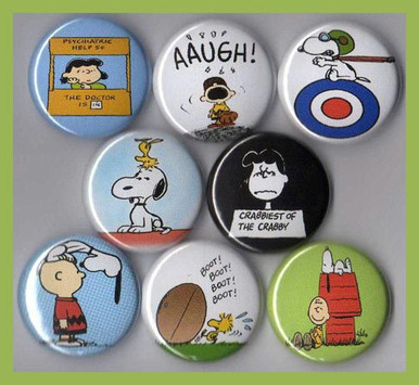 Peanuts Set of 8 - 1 Inch Magnets Charlie Brown Snoopy b ...