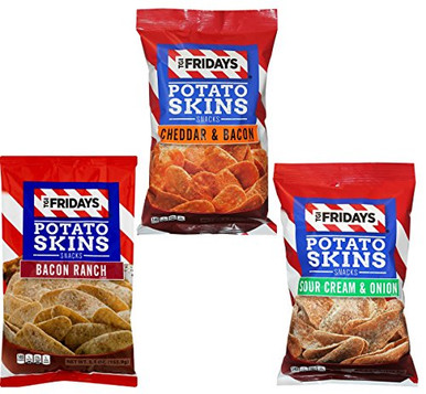 TGI Fridays Potato Skins Snack Chips- 5.5 oz. Bag Variety 3- Pack ...