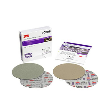 Trizact 3M Hookit Foam Disc Kit 30808 6 in 3000 and 8000 Grade 2 Discs ...