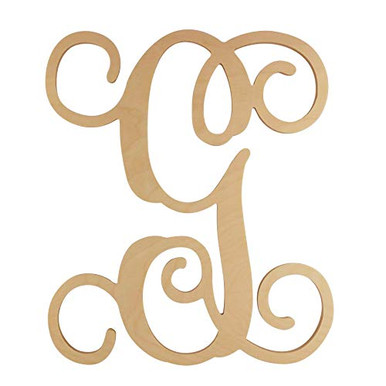 48 Hour Monogram Choose Your Letter and Size - Single Vine Unfinished ...