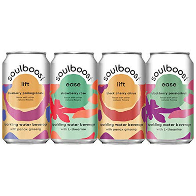 Soulboost Lift plus Ease 4Fl Sparkling Water Beverages With Panax ...