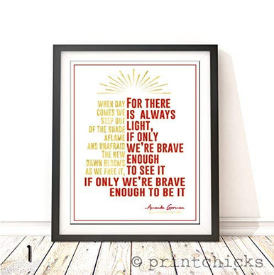 Inspirational Amanda Gorman The Hill We Climb Quote Print - PrintChicks ...