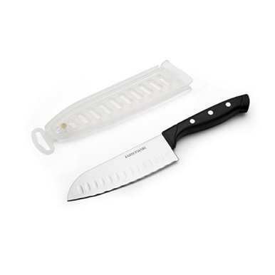 Farberware Wave Edge Santoku Knife with Clear Blade Cover, 5-Inch ...