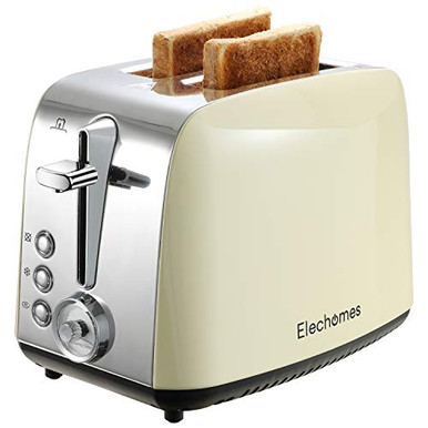 Toaster 2 Slice Elechomes Stainless Steel Retro Toaster with Bagel ...