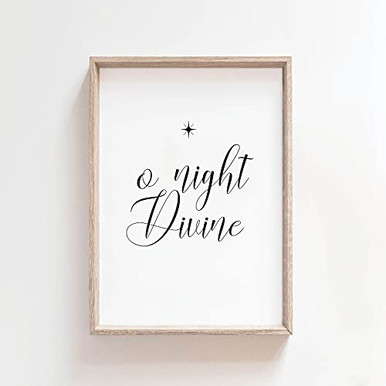 Dwi24isty Farmhouse Frame Wood Sign O Night Divine Sign O Holy Night ...
