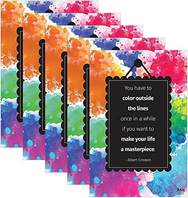 5 Pack- Color Outside The Lines Poster - Einstein Quote Poster ...