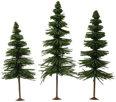 Bachmann Trains - SCENE SCAPES - 8"- 10" SPRUCE TREES -3 per box- - O Scale - Warehousesoverstock
