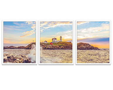 Nubble Lighthouse Panoramic Photography Prints Set of 3 UNFRAMED New ...