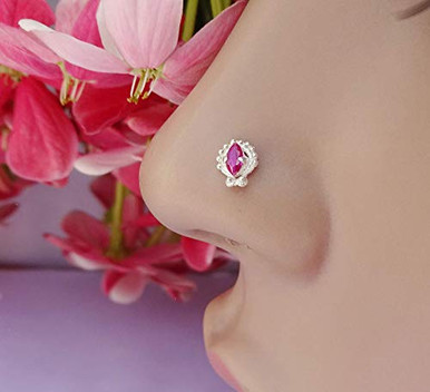 Ruby Nose PiercingCrock Screw Nose StudBeautiful Stylish Nose ...