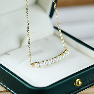 Copper-Plated 14K Gold-Coated Small Pearl Balance Beam Set Natural ...