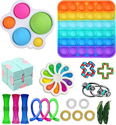 Cheap Fidget Toys Set Fidgetget Box Simple Dimple Sensory Fidget Toys ...