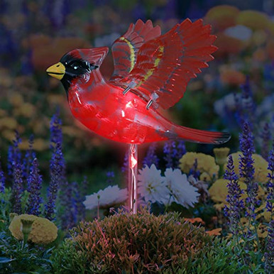 Exhart Solar Red Cardinal Bird Garden Stake for Patio Bird-Inspired ...
