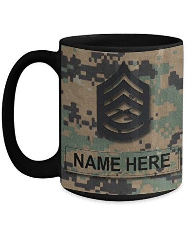 US Marine Corps Coffee Mug - Personalized Name and Rank Customized Gift ...