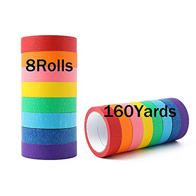 Colored Masking Tape Rainbow Colored Painters Tape Labeling Tape for ...