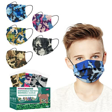 XDX Kids Face Mask Individually Wrapped, Disposable Face Masks for Boys ...