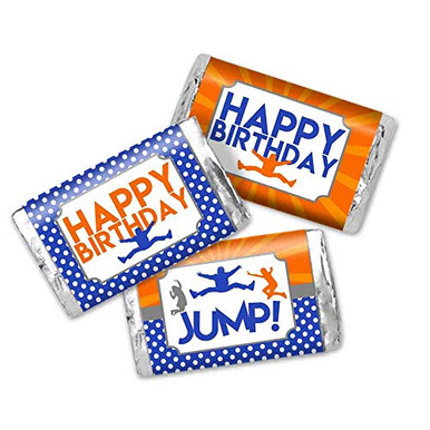 Jump Zone Trampoline Park Birthday Party Mini Chocolate Candy Bar ...